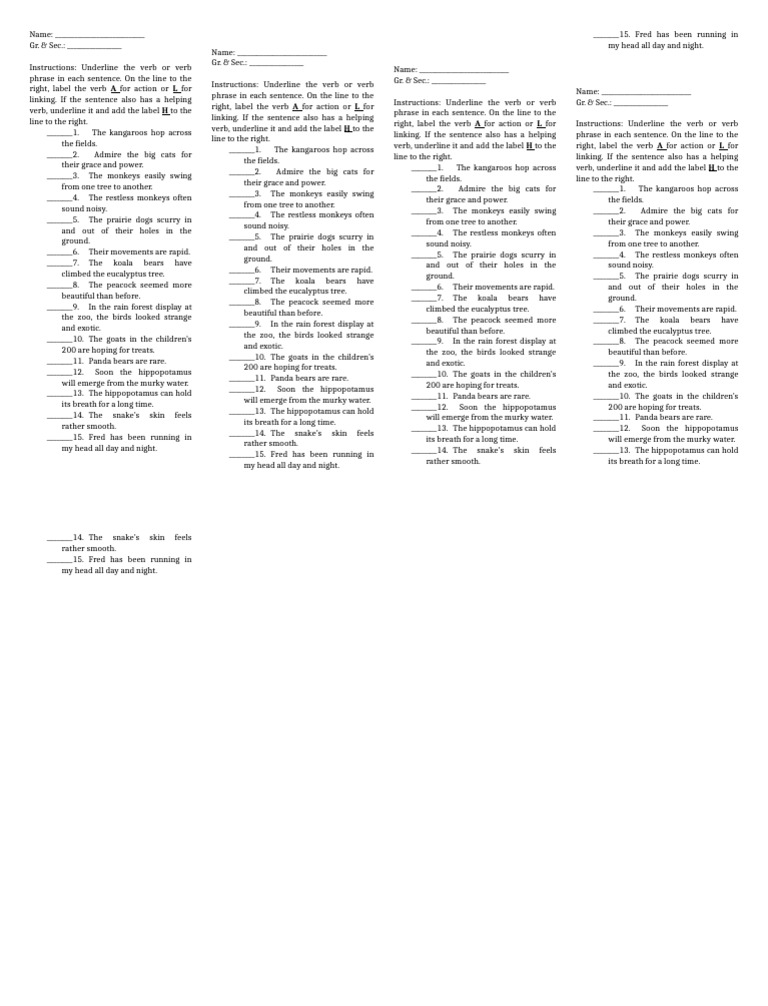 Types of Verbs Lah | PDF