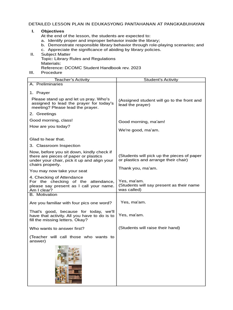 Detailed Lesson Plan in Edukasyong Pantahanan at Pangkabuhayan | PDF