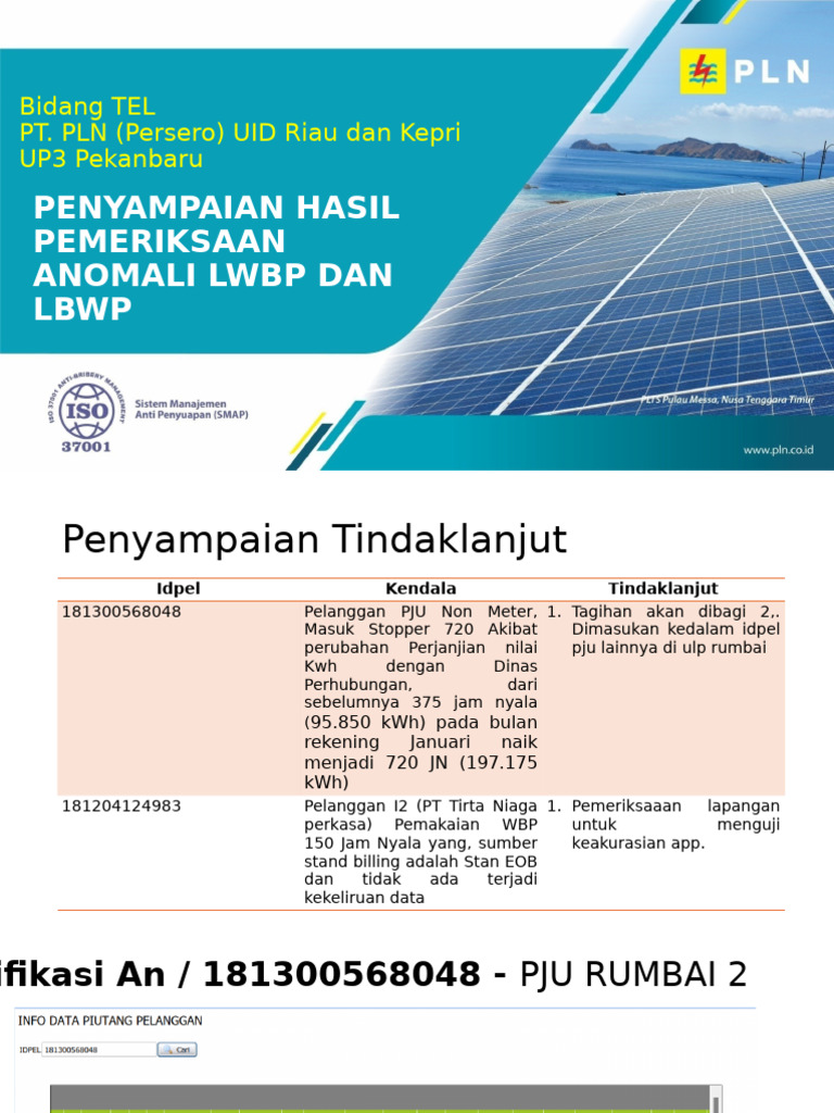 Penyampaian Laporan Pemeriksaan Anomali Pemakaian LWBP Dan WBP Tarif Ganda | PDF