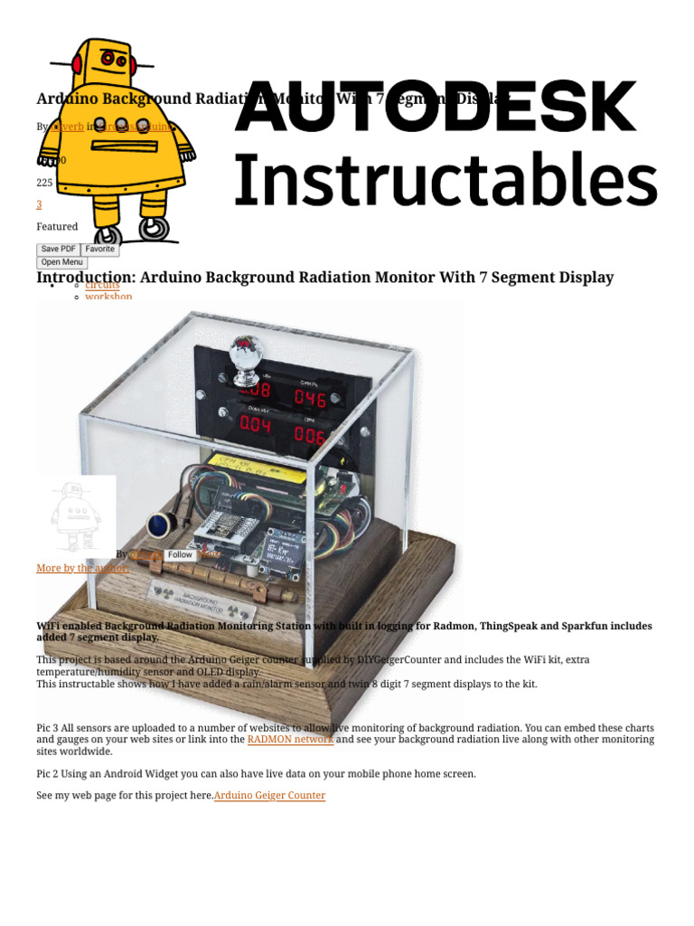 Arduino Background Radiation Monitor With 7 Segment Display - 20 Steps ...