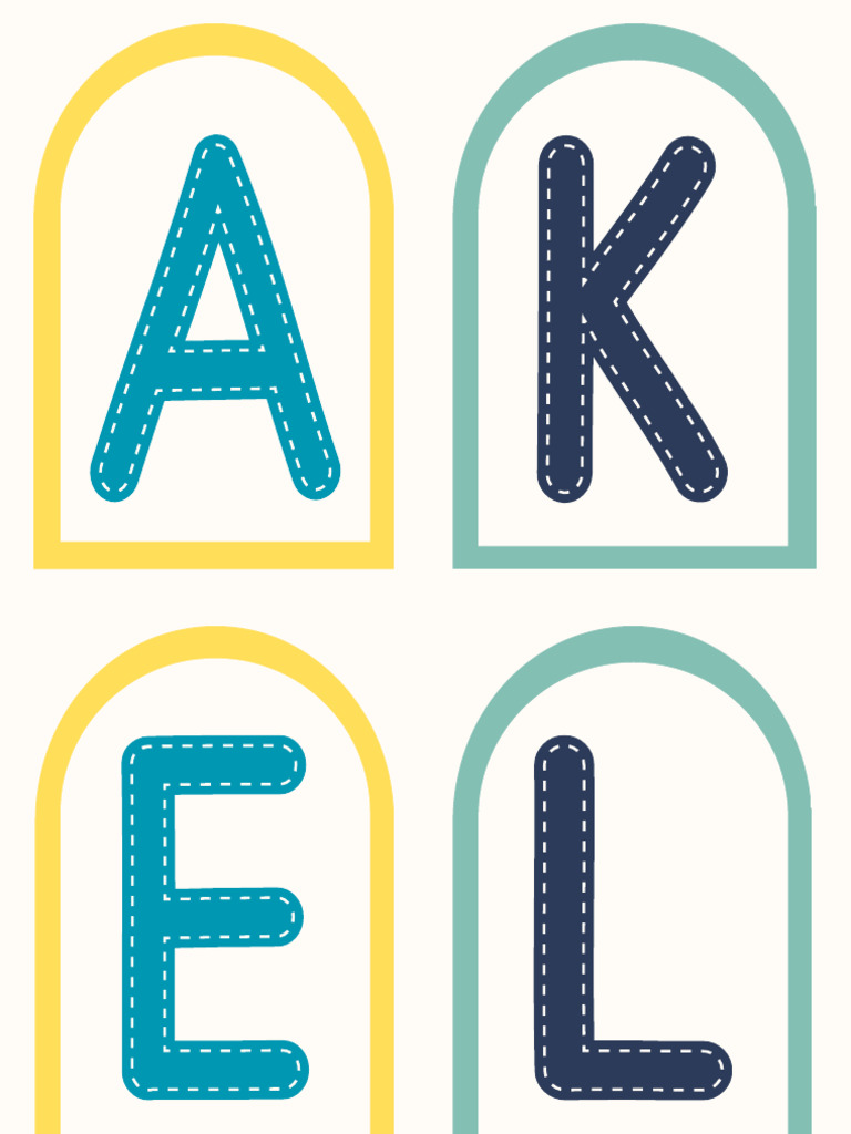 Navy Green Minimalist Alphabet Flashcards Poster | PDF