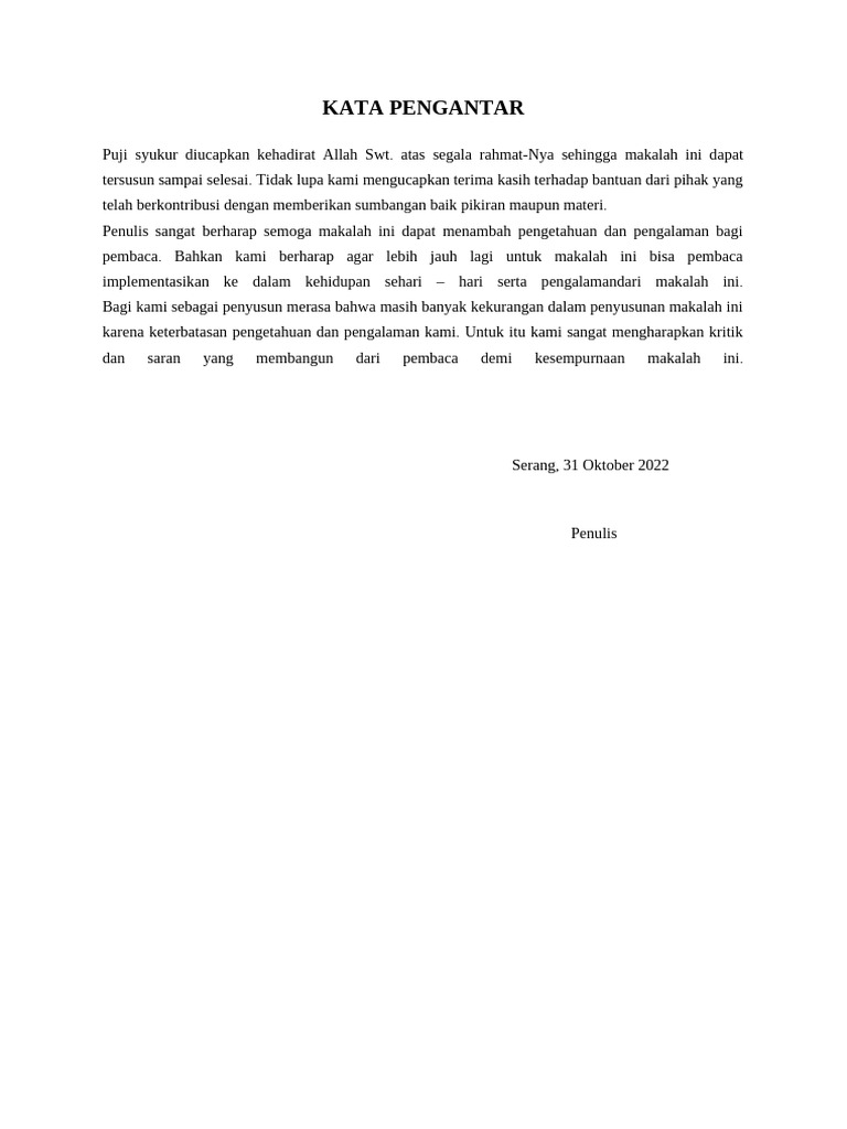 Kata Pengantar | PDF