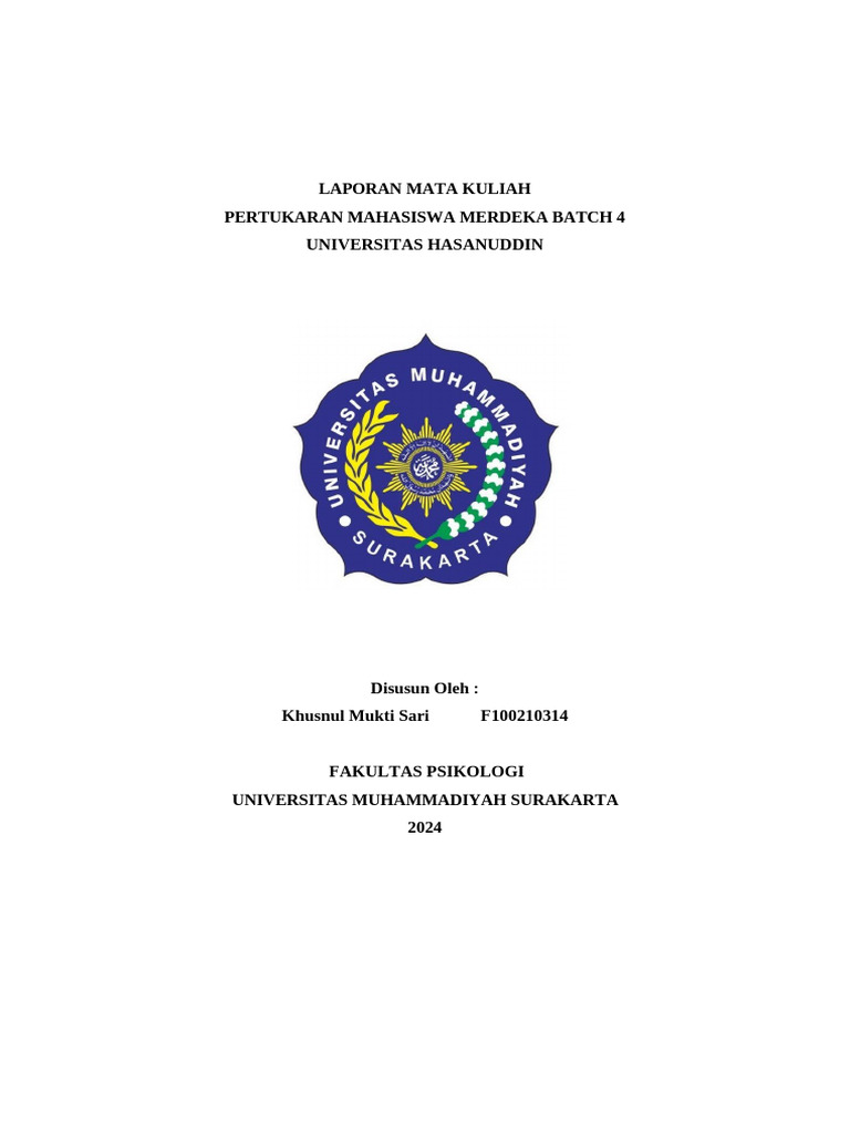 Laporan Mata Kuliah_Khusnul Mukti Sari_F100210314 | PDF