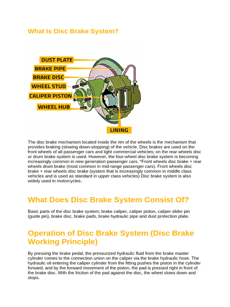 What Is Disc Brake System | PDF
