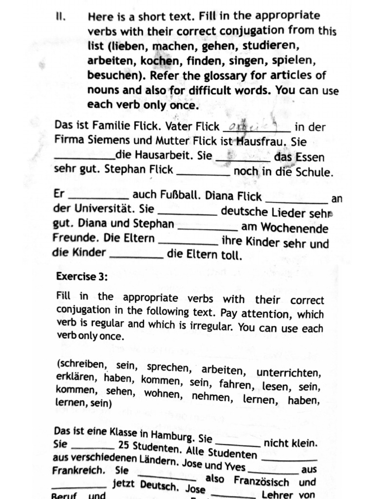 German Grammar Exercise 2 | PDF