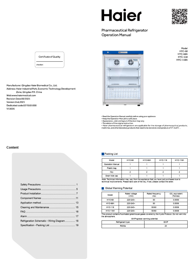 HYC-68A Operation Manual | PDF