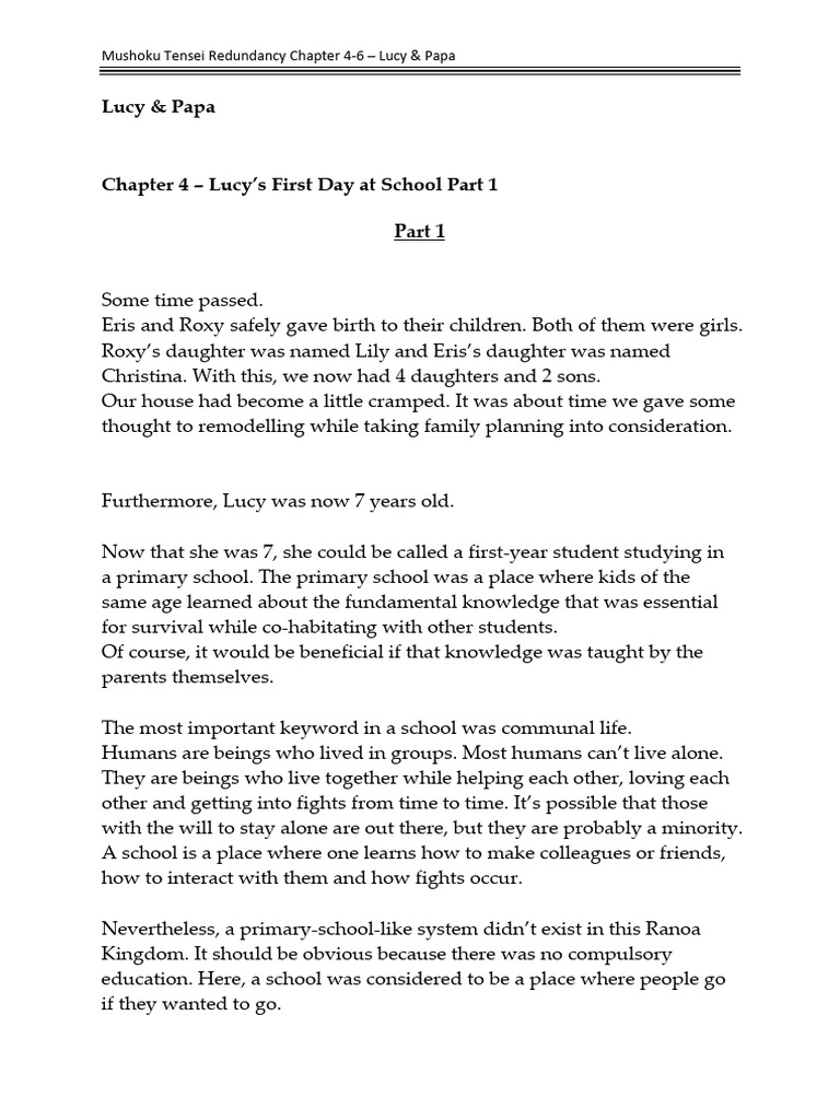 Mushoku Tensei - Redundancy - Chapter 04-06 - Lucy and Papa | PDF