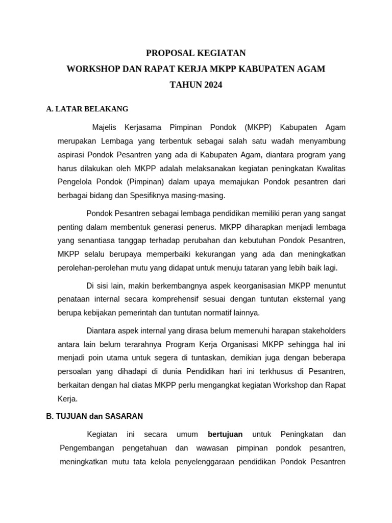 Proposal Kegiatan Raker | PDF