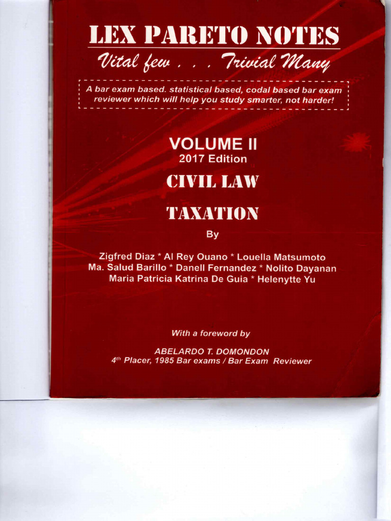 Lex Pareto Notes Volume 2 (Scanned) | PDF