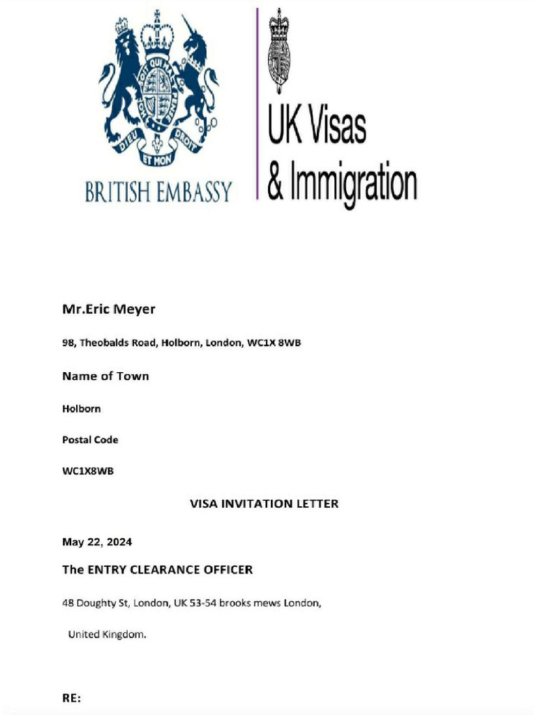 IV Letter British Embassy (Sarita Ramdany) | PDF