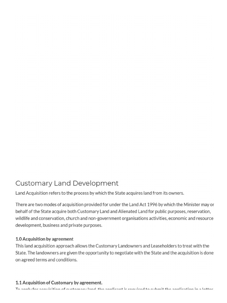 Customary Land Development | PDF