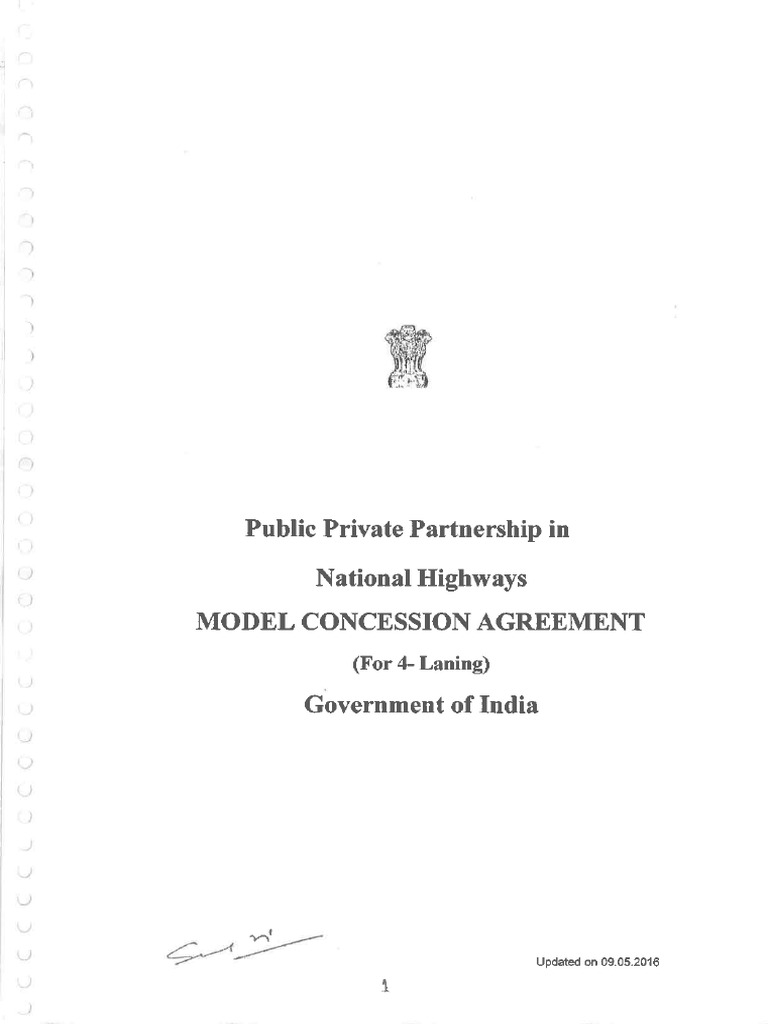 Model Concession Agreement 4 Laning - PDF - 1685080916 | PDF