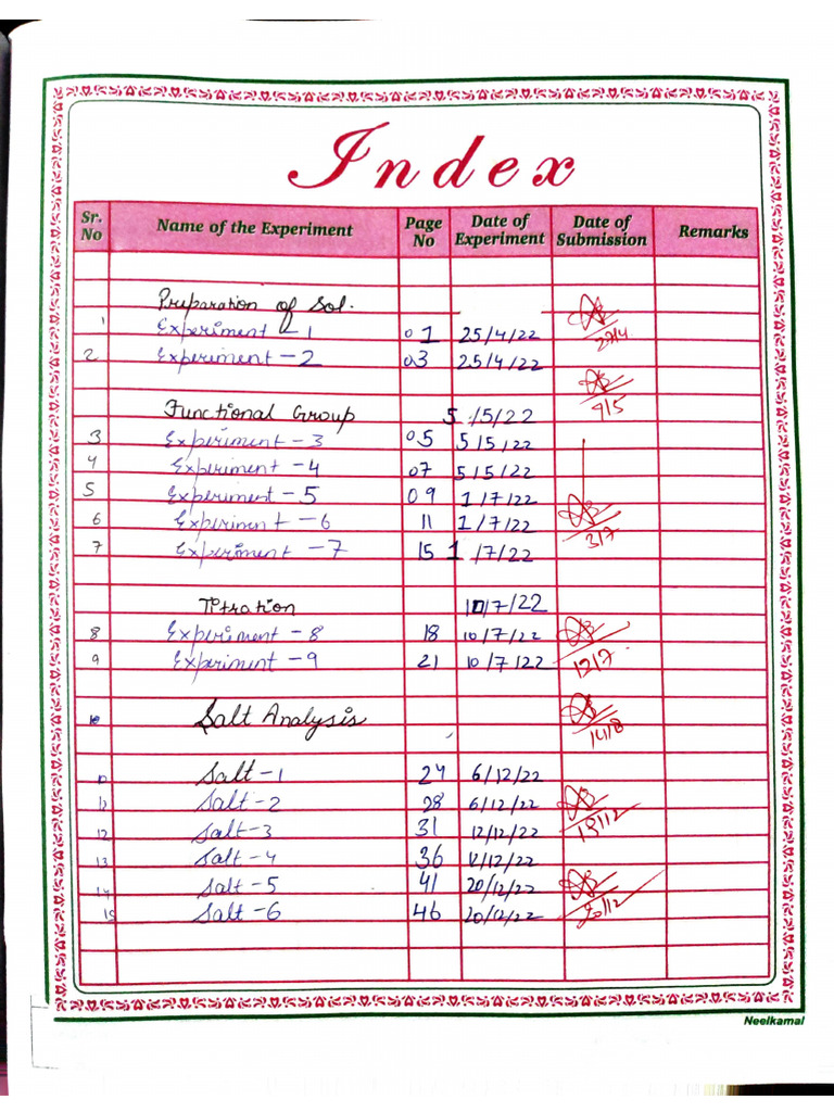 Chemistry Practical File Work | PDF