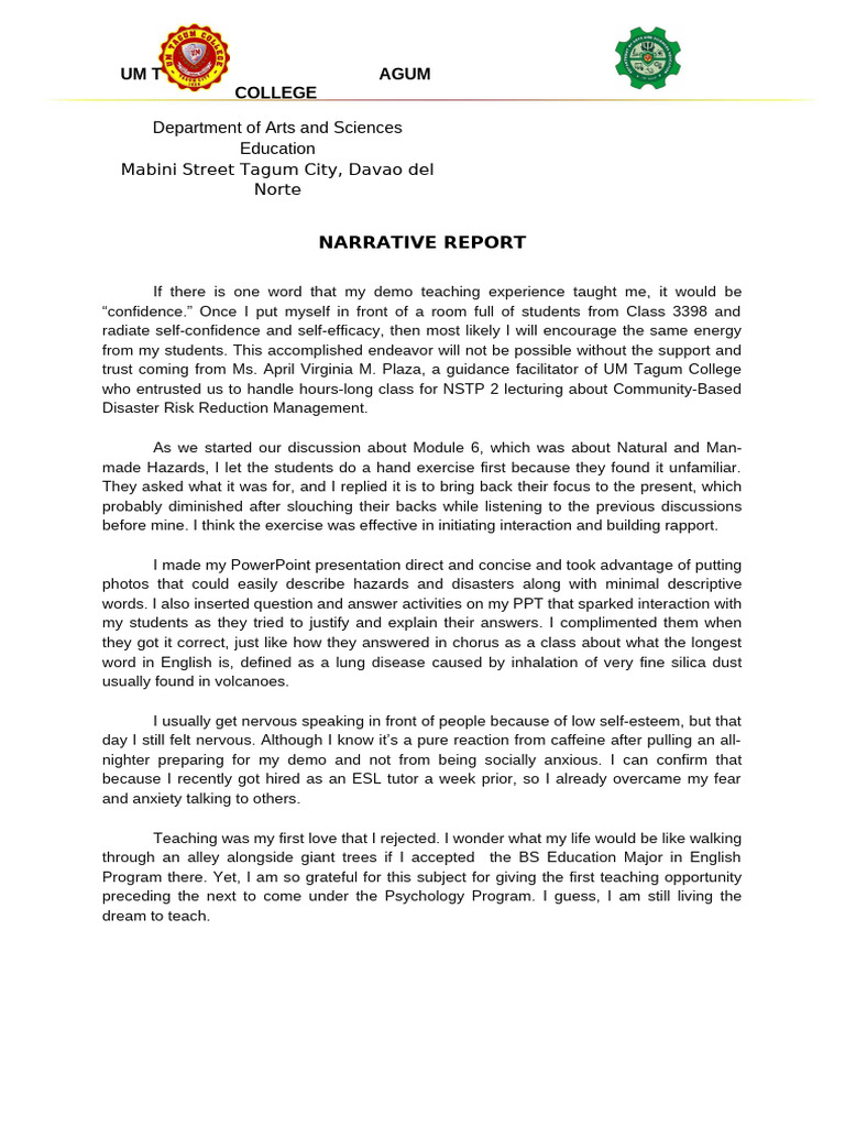 Narrative Report Teaching Demo | PDF