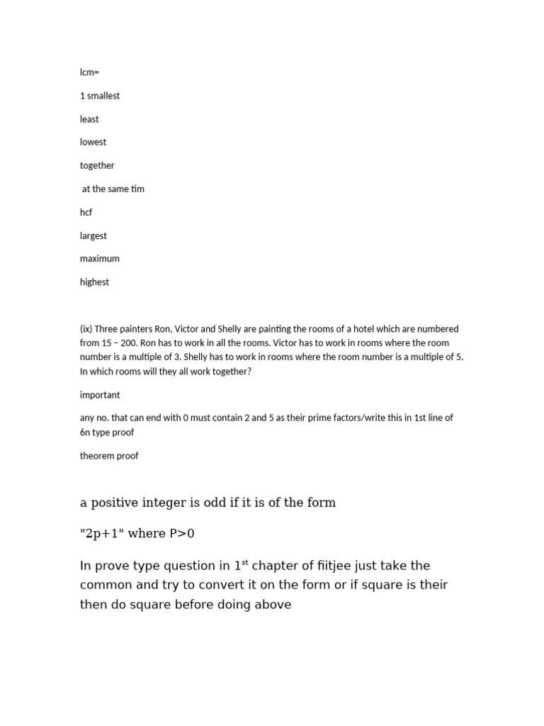 Important Notes | PDF