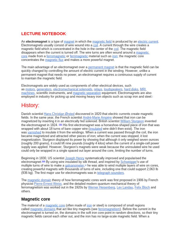 LECTURE NOTEBOOK | PDF