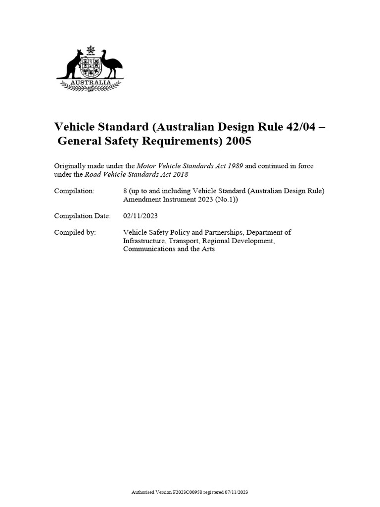 VEHICLES STANDARD - ADR 42 - General Safety Requirements - 04 | PDF