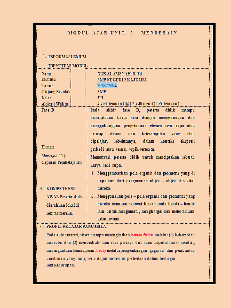 Modul Ajar 7 Unit 2 | PDF