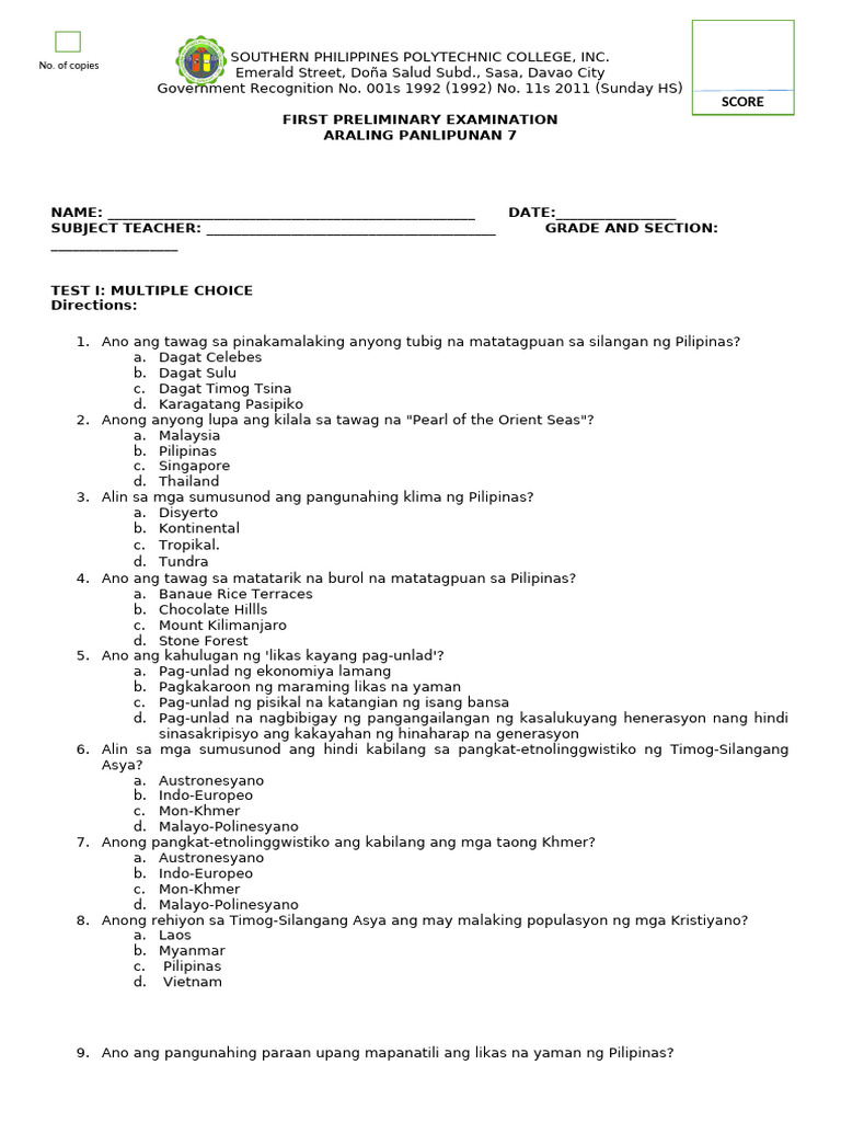 Exam Format | PDF