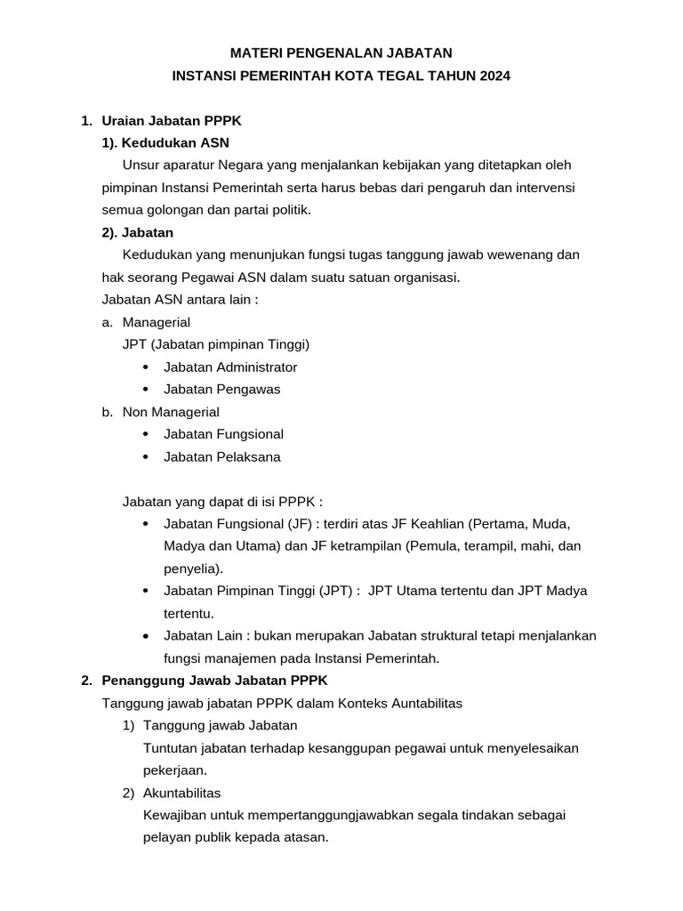 MATERI PENGENALAN JABATAN | PDF