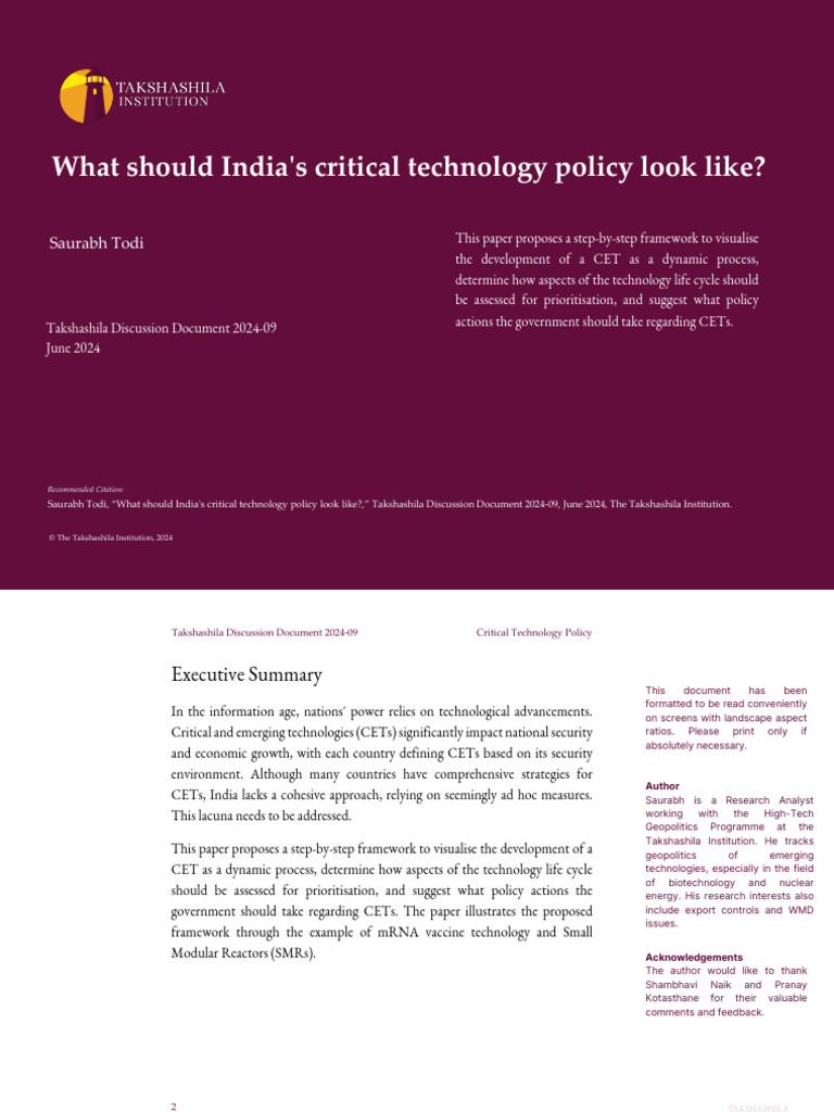 CET Policy Framework | PDF