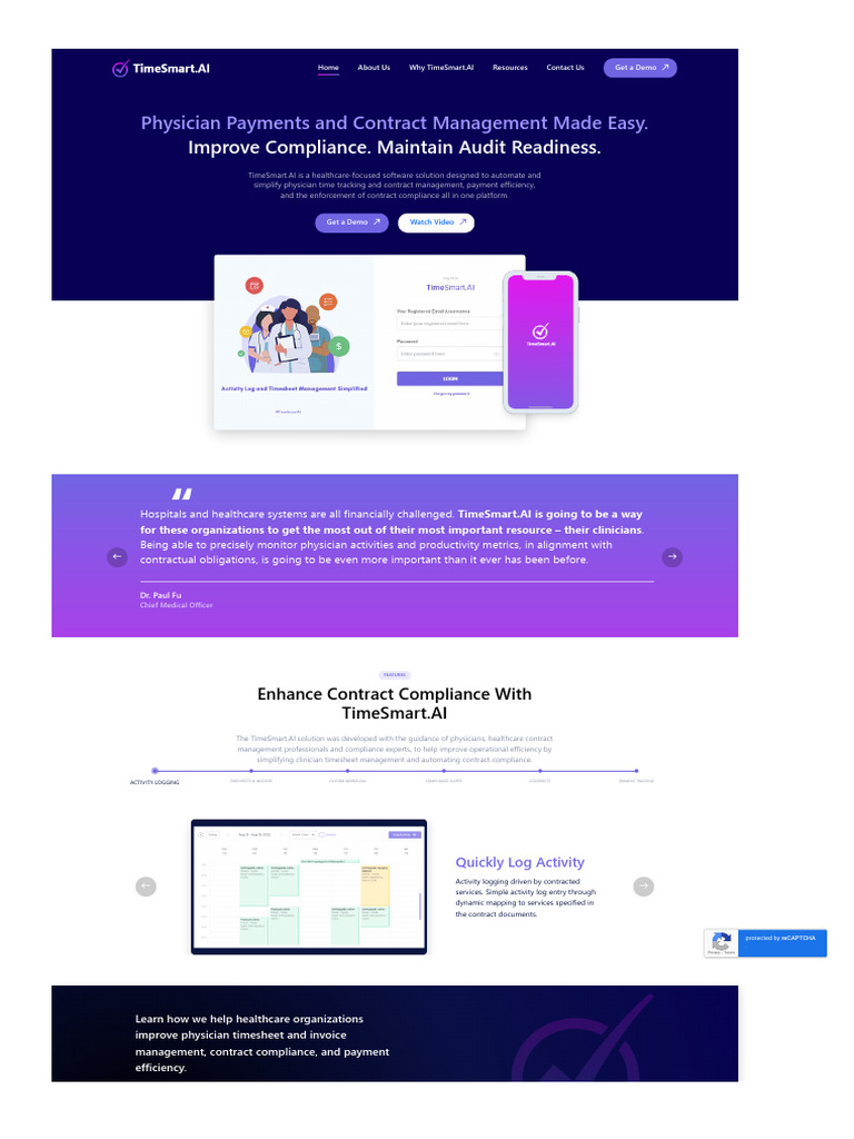 Physician Contract & Timesheet Management Software - TimeSmart - AI ...