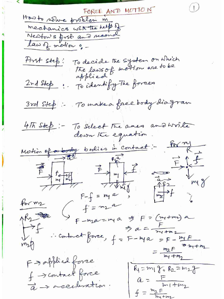Force and Motion Notes | PDF