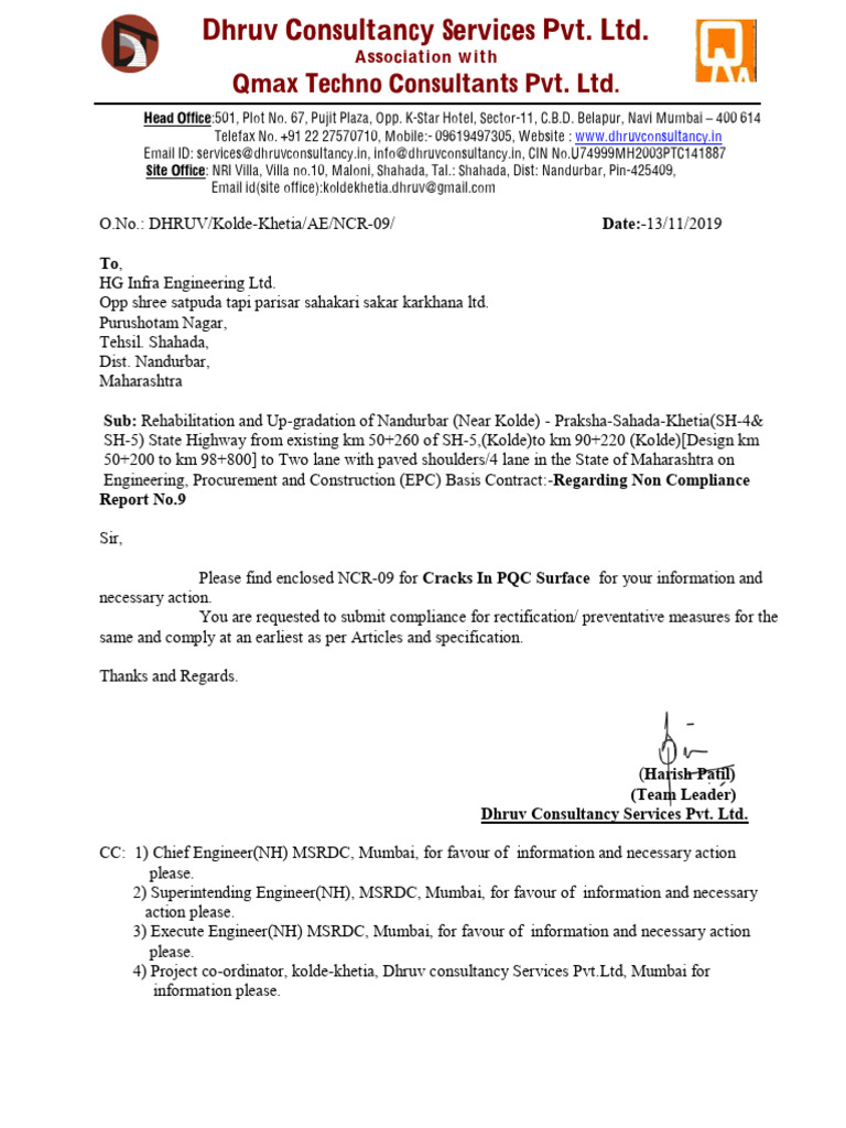 NCR - 09 Letter | PDF