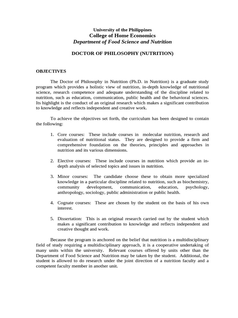 PHDN Curriculum | PDF