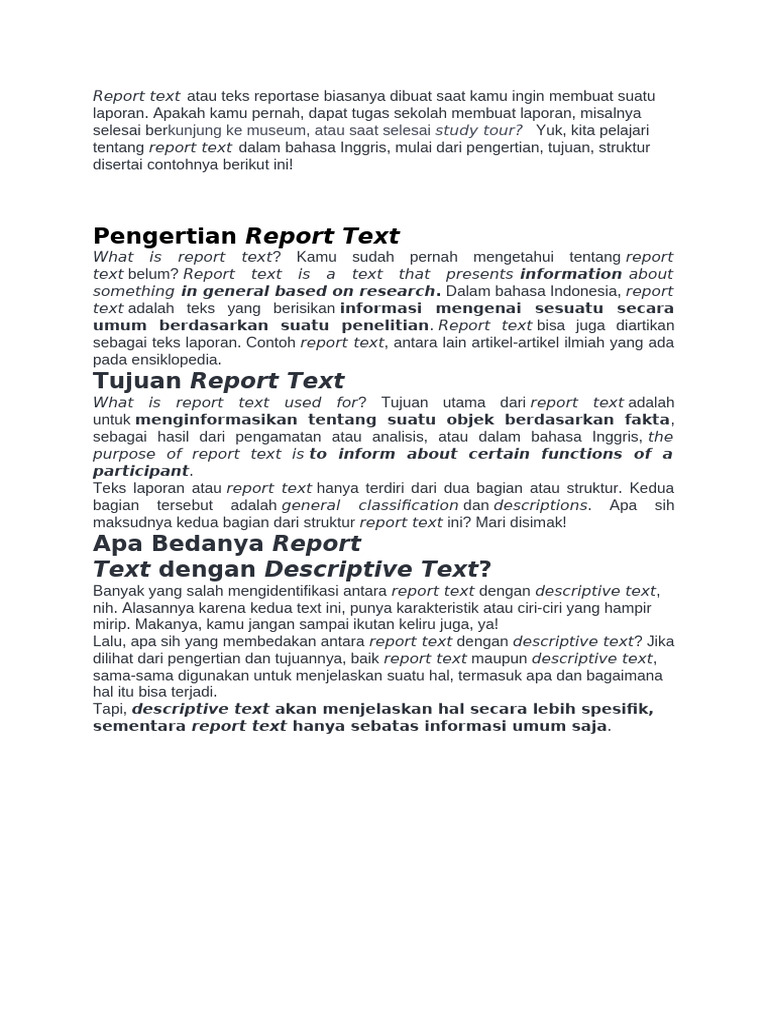 Materi Report Text | PDF