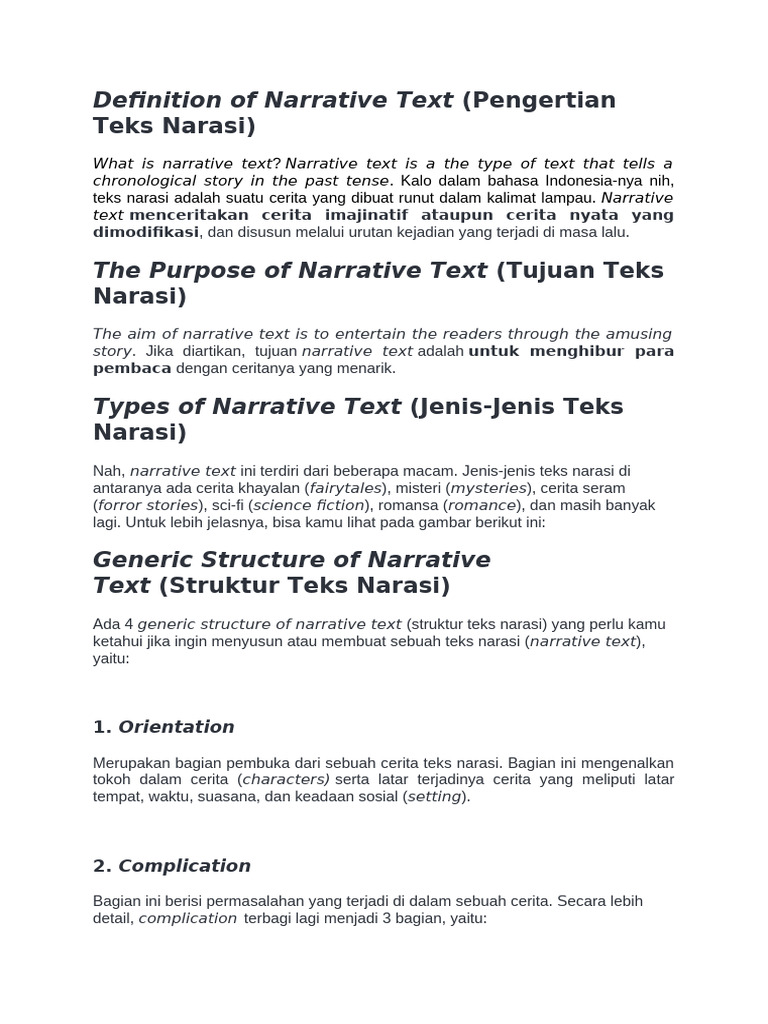 Materi Narrative Text | PDF