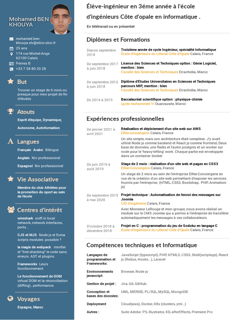 Mohamed - BEN KHOUYA - CV | PDF