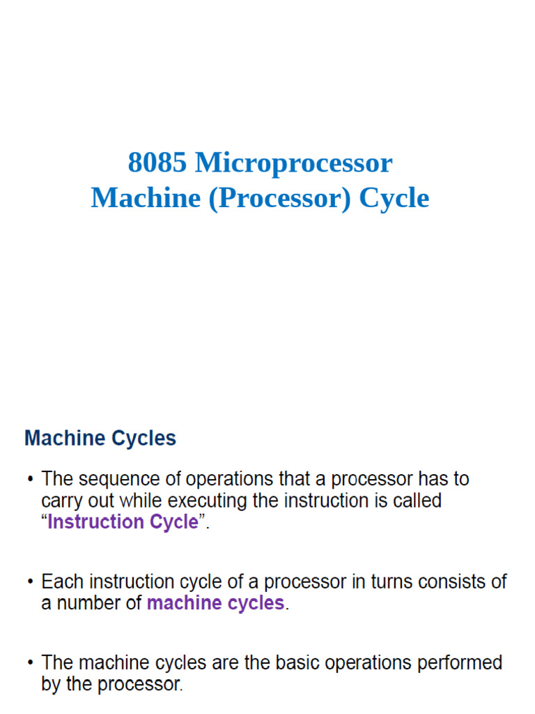 8085 Machine (Processor) Cycle | PDF