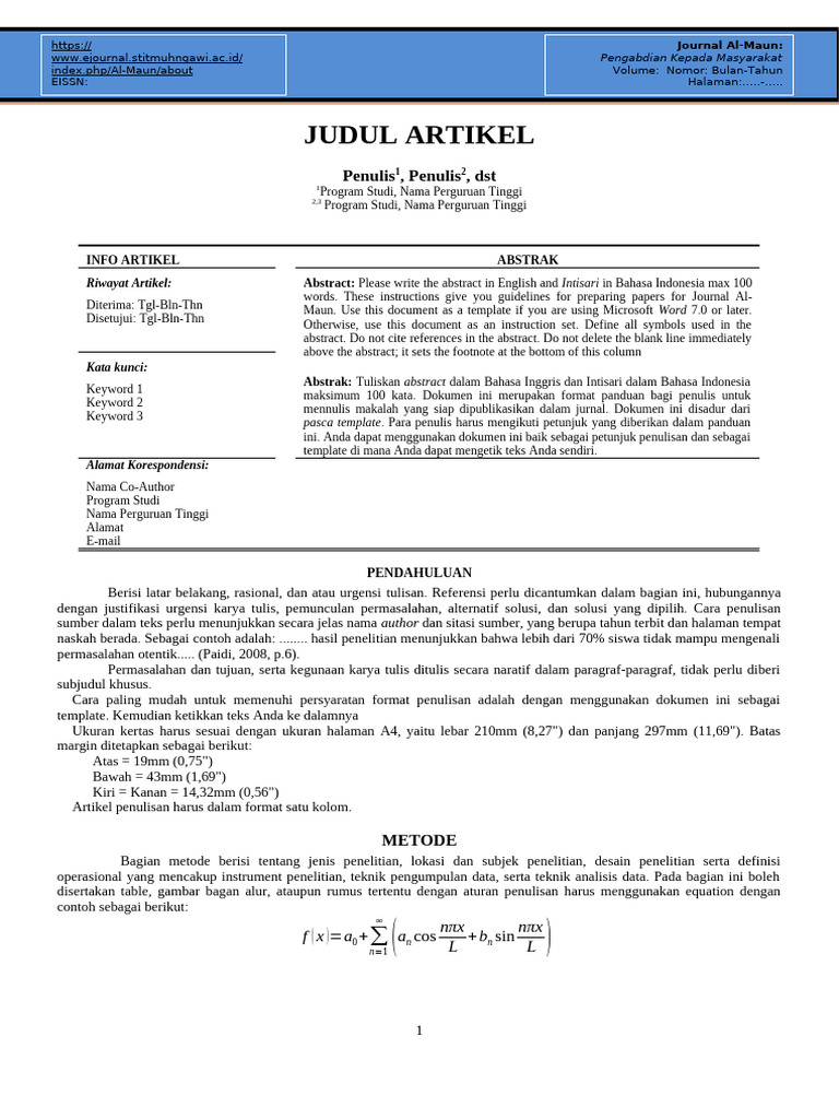 Template Jurnal PKM | PDF