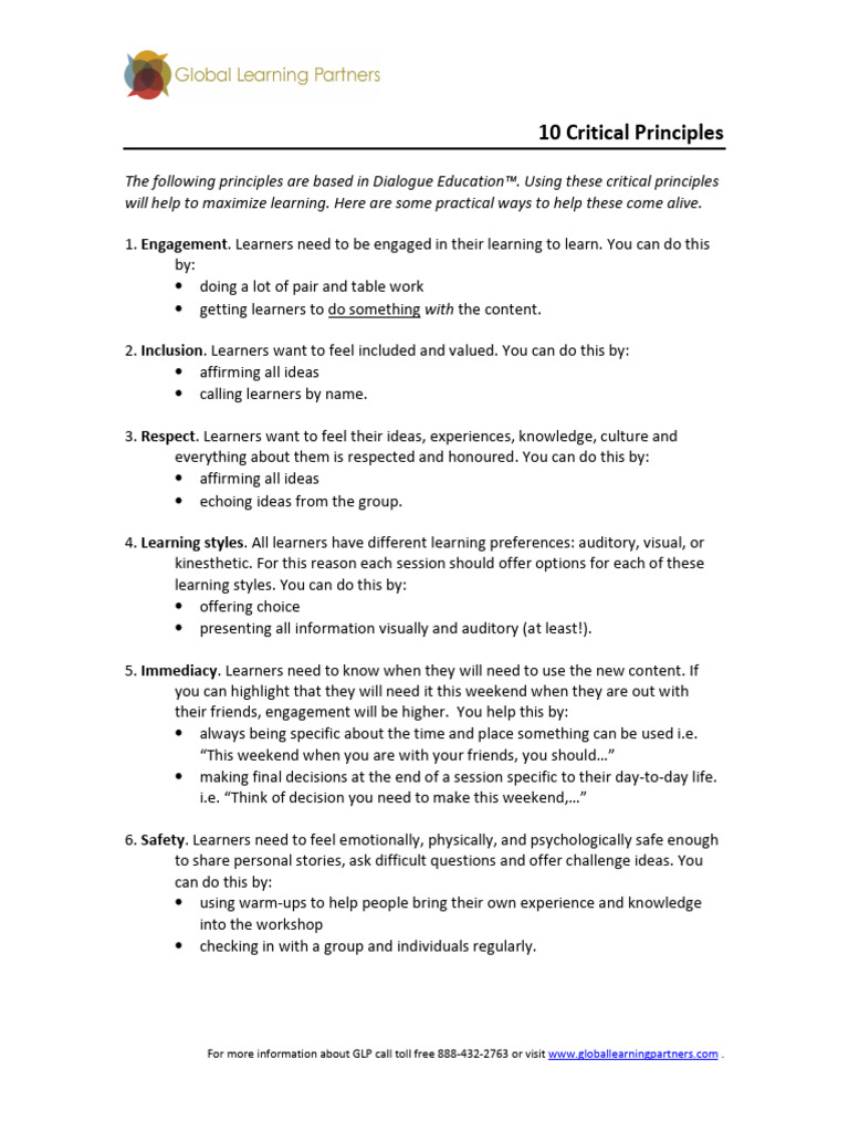 10 Critical Principles | PDF