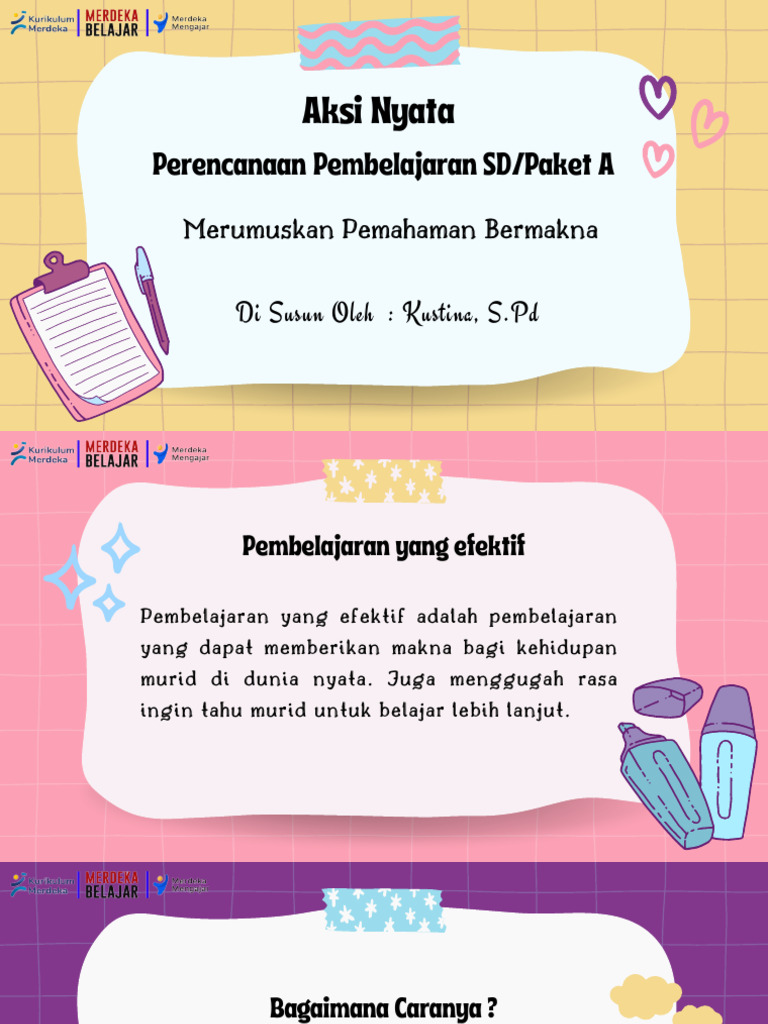 Maksud Pemahaman Bermakna Pada Modul Ajar Paud 20252026 Calendar