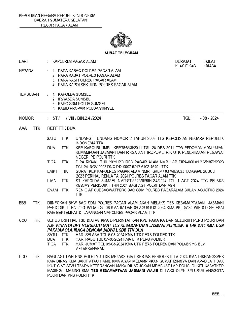 003.DRAF TR KesJas Periodik II Agustus Ta 2024 | PDF