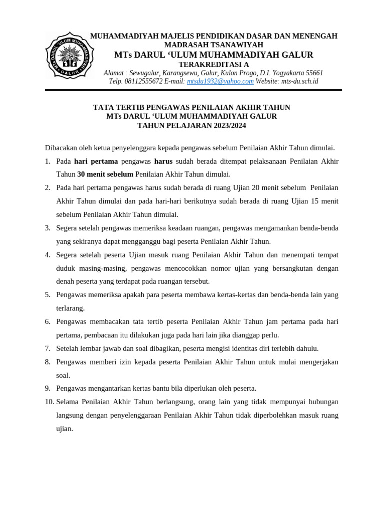 Tatib Pengawas Pat | PDF