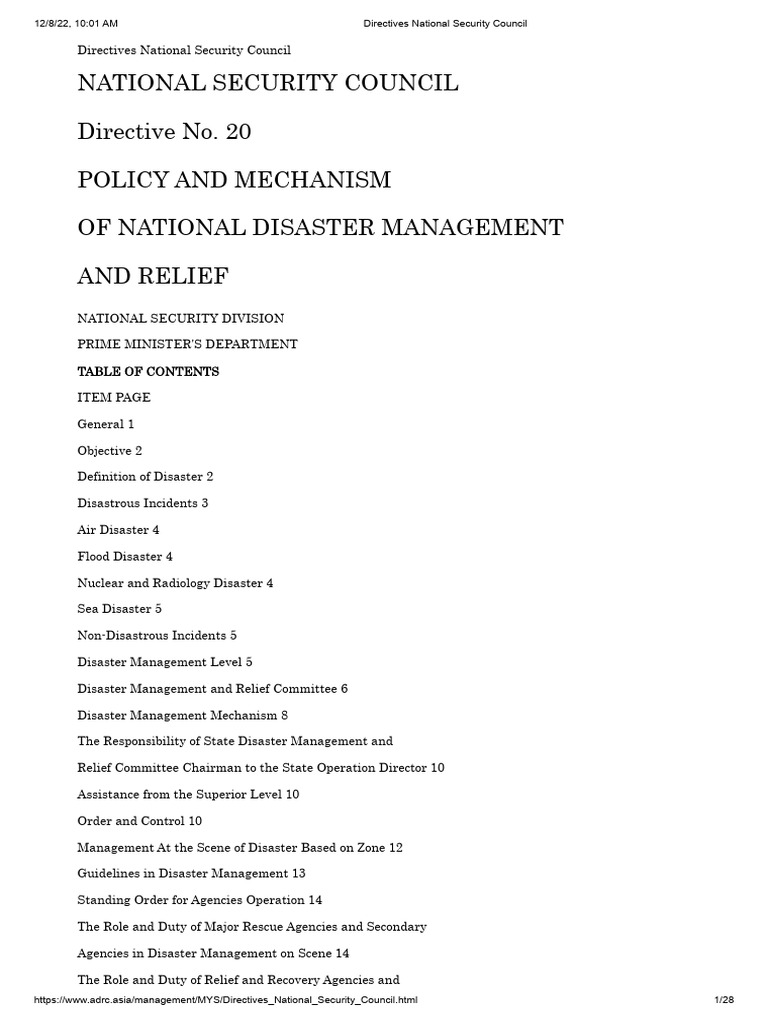 (NACSA) Directives National Security Council | PDF