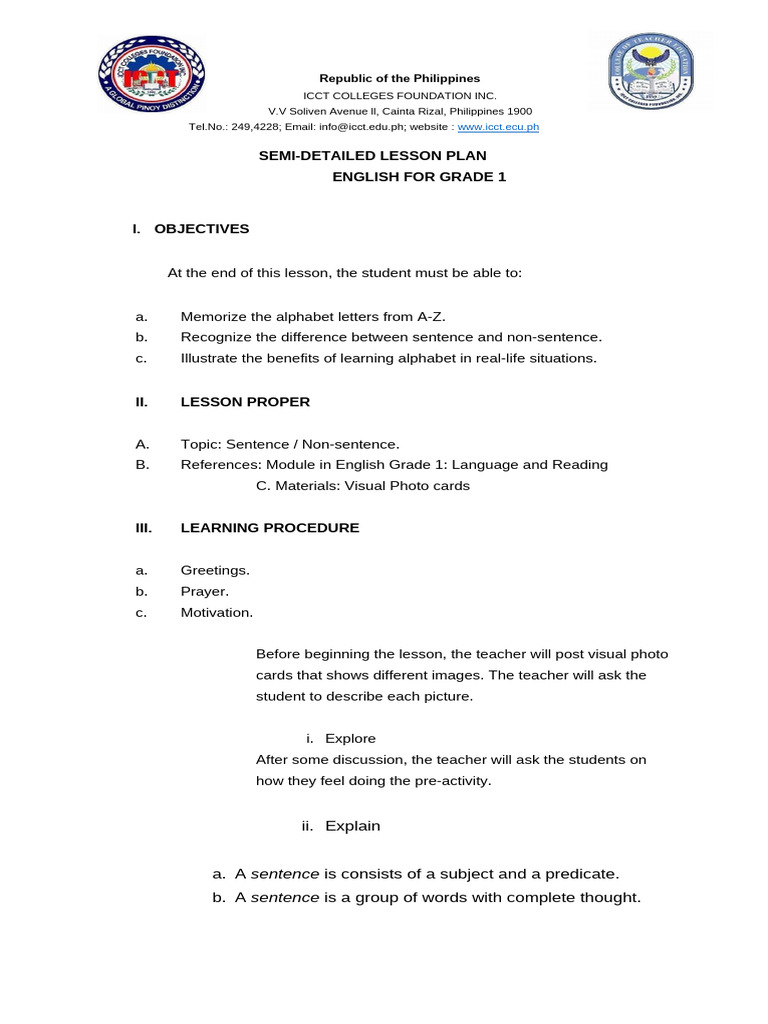 (JCCVR) - Profed 05 Lesson Plan | PDF
