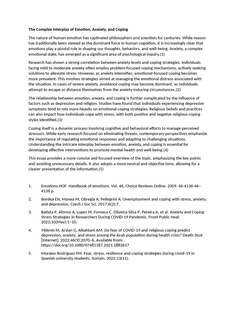 The Complex Interplay of Emotion | PDF