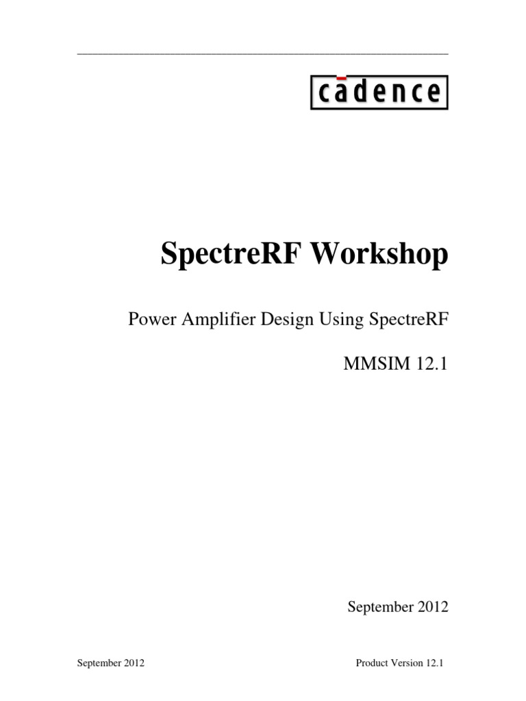 Power Amplifier Design Using SpectreRF-workshop | PDF