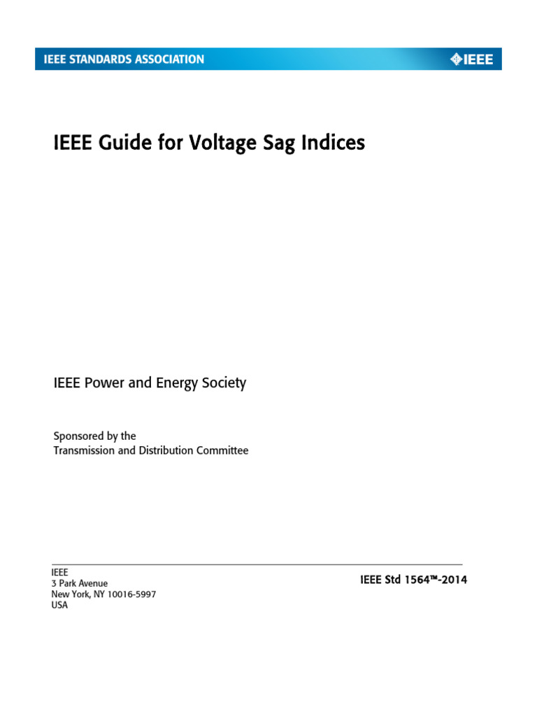 Ieee Guide For Voltage Sag Indices | PDF