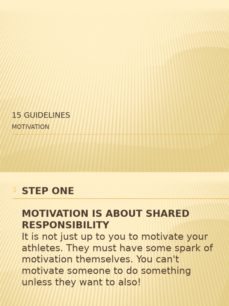 (PPP5) Motivation Guidelines | PDF