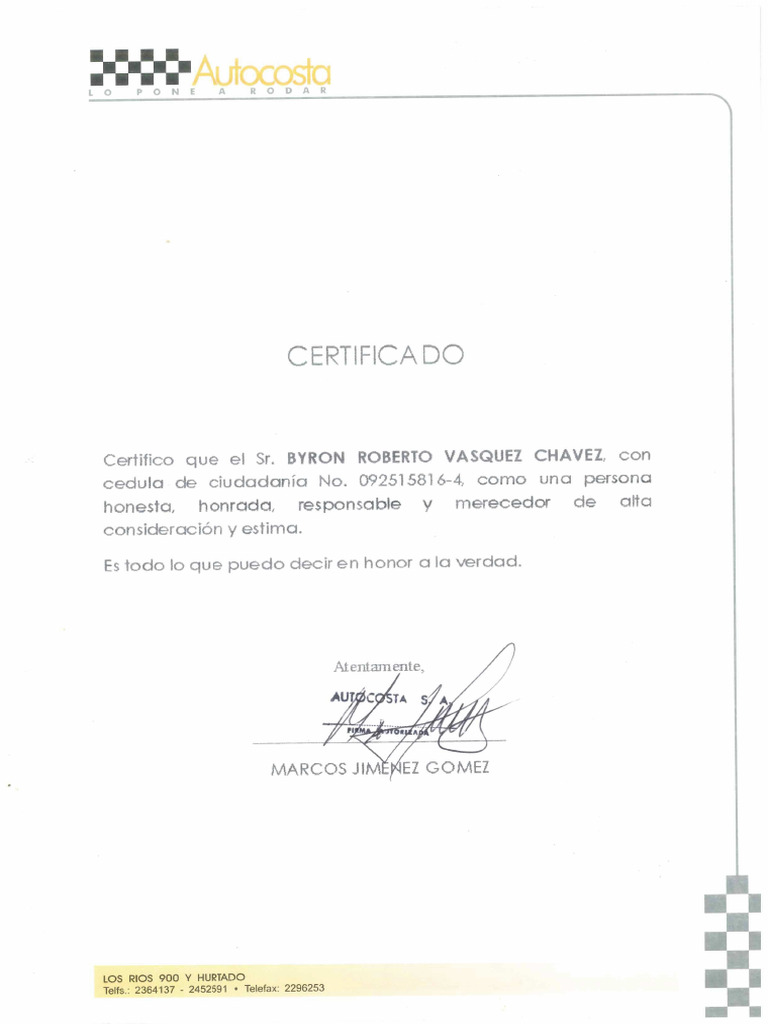 Certifica Do 1 | PDF