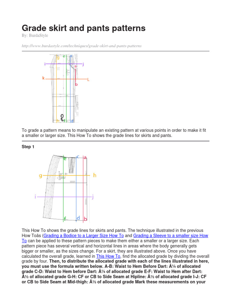 Grade Skirt and Pants Patterns - Original | PDF