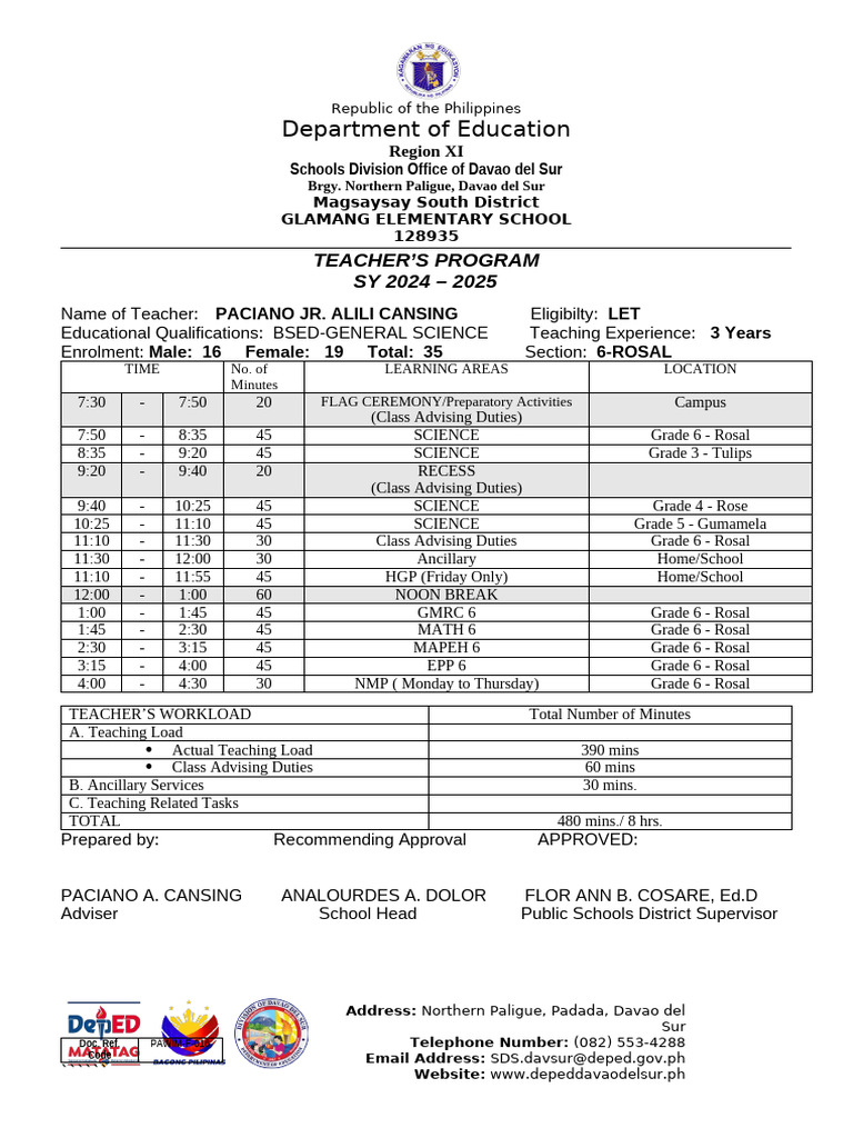 Teacher Program 6 | PDF
