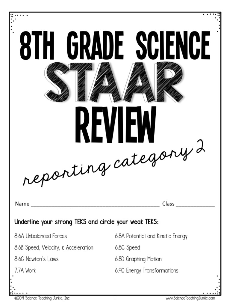 8th Grade Science STAAR Review: Forces & Energy | PDF | Force | Newton ...