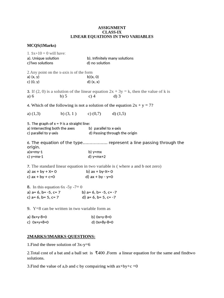 ch-4 - IX LINEAR EQ | PDF