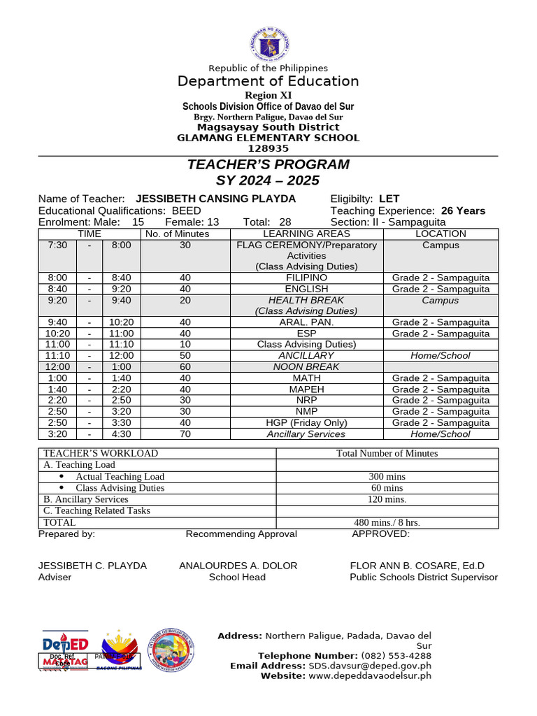 Teacher Program 2 | PDF